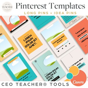 Pinterest Pin Templates for Teachers - Etsy