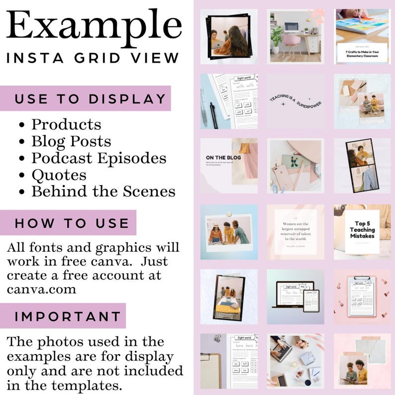 Canva Instagram Templates for Teachers - Etsy