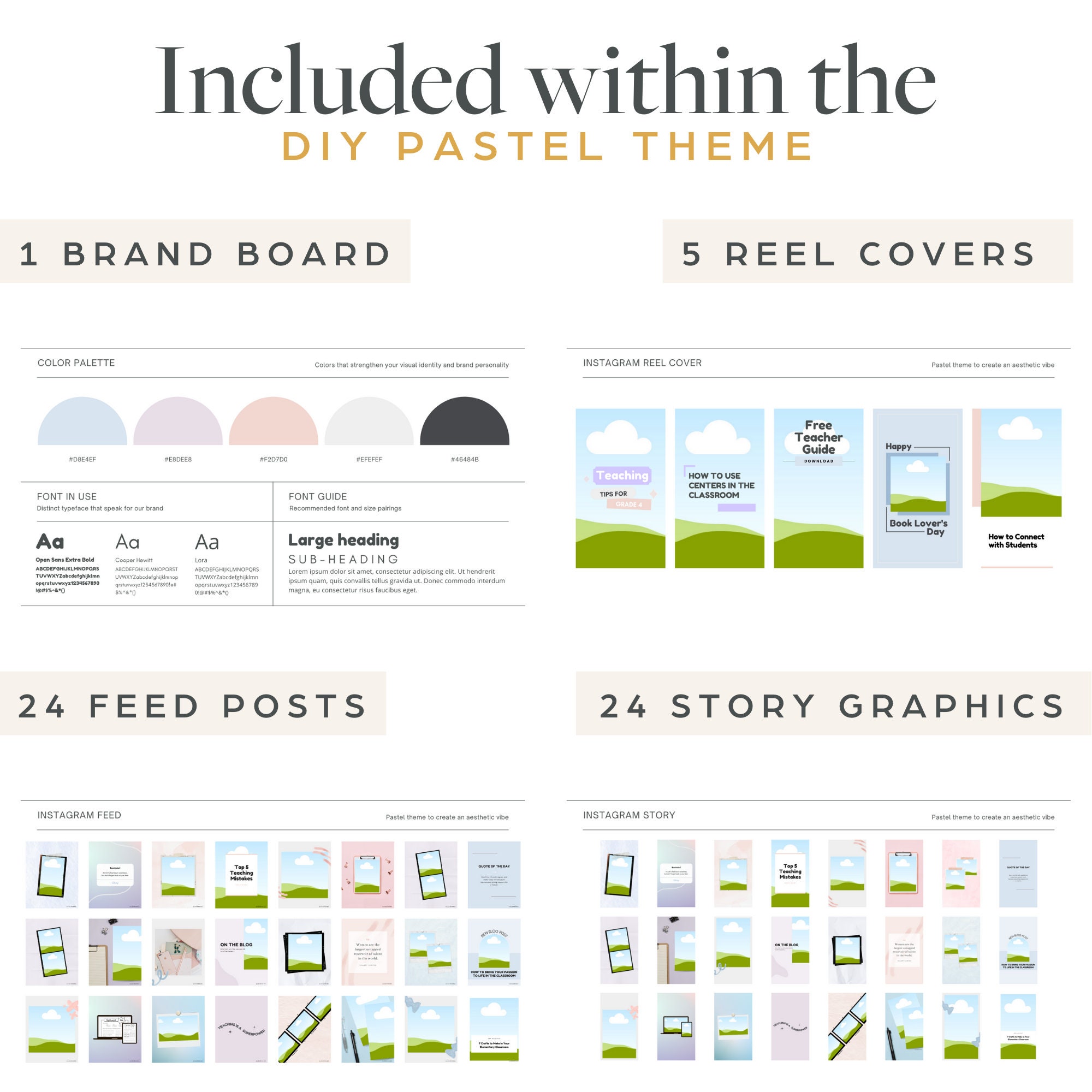 Canva Instagram Templates for Teachers - Etsy