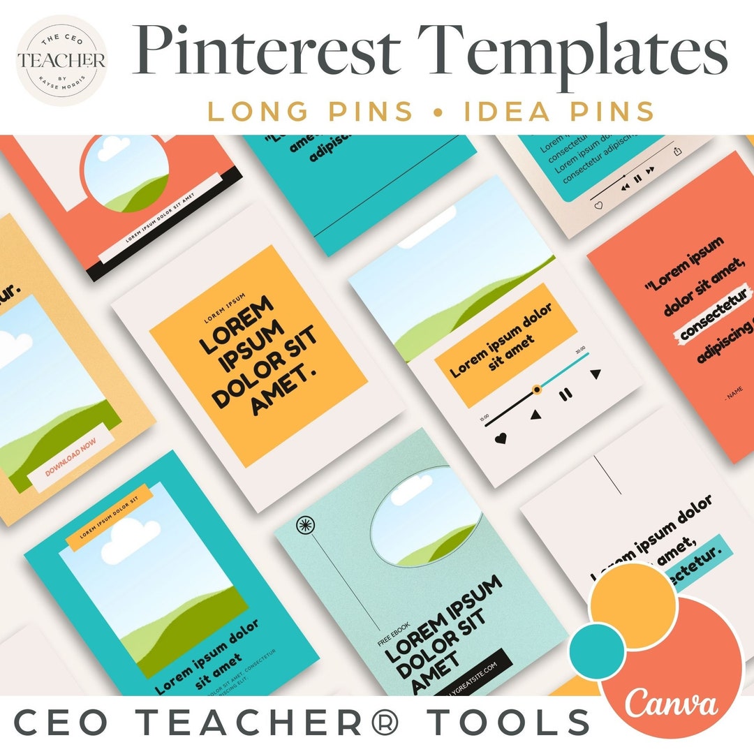 Pinterest Pin Templates for Teachers - Etsy