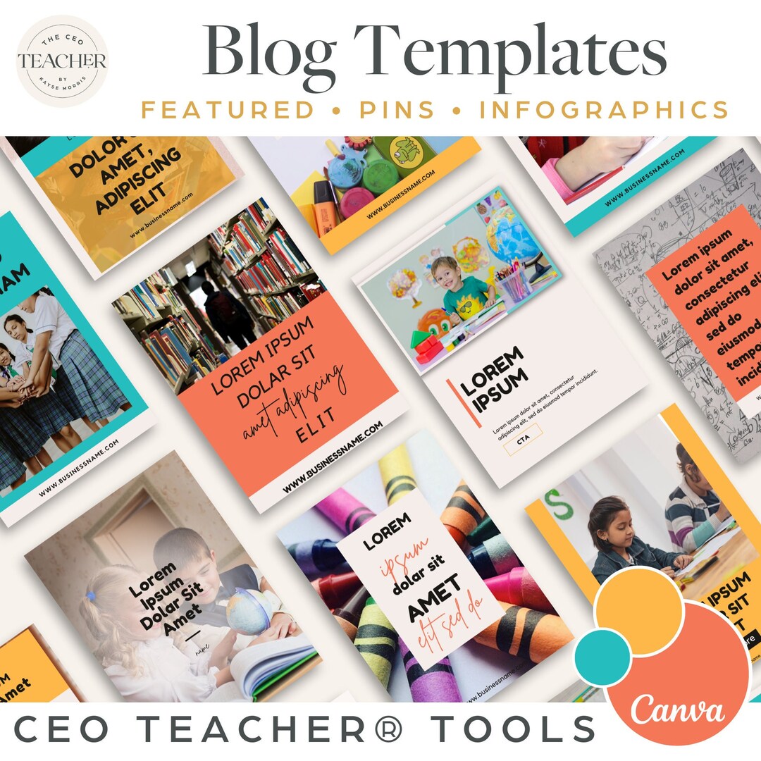 Templates for Blog Post Images Teacher Blog Graphics for Posting on ...