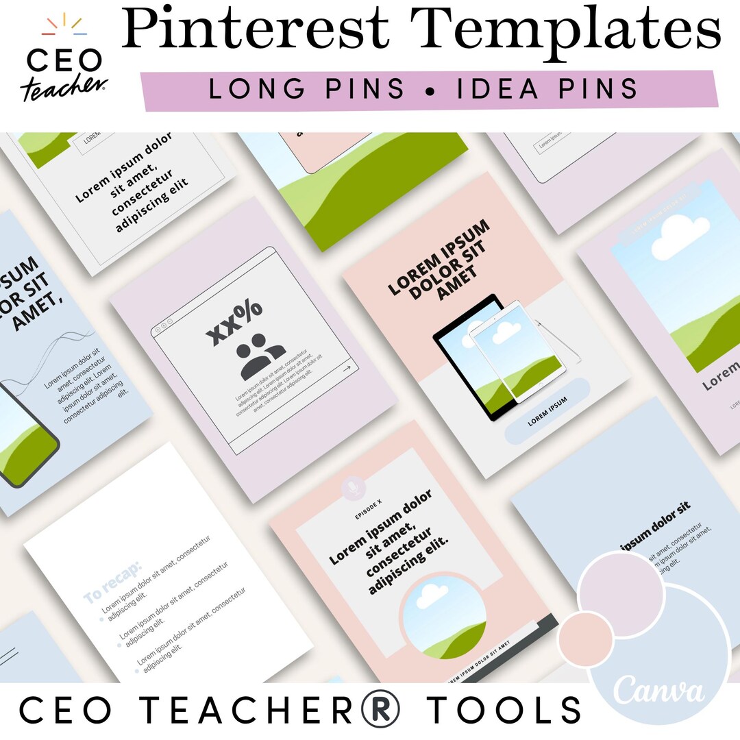 Templates for Idea Pins-pinterest - Etsy