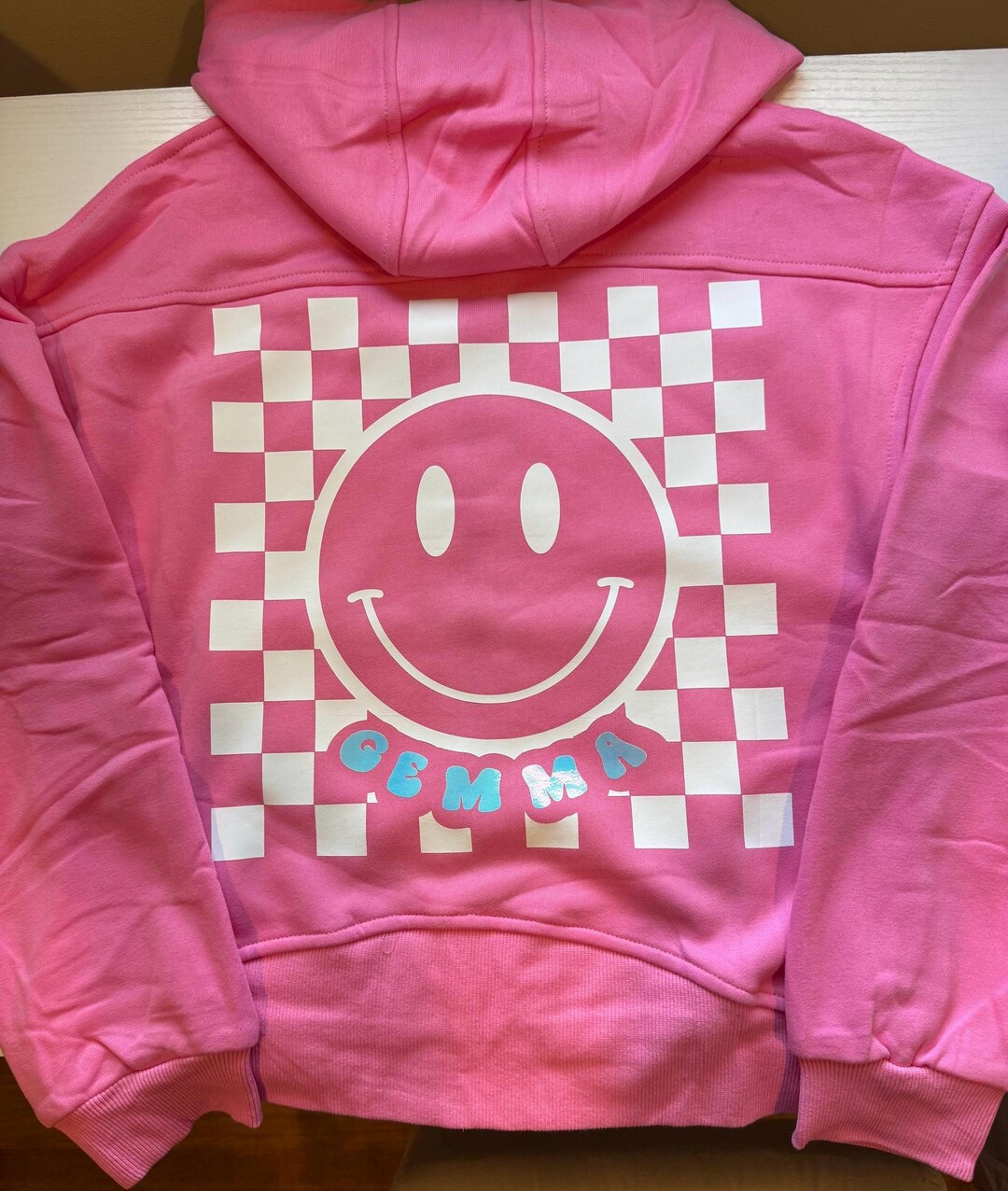 Personalized Kids Smiley Face Checker Board Sweatshirt - Etsy
