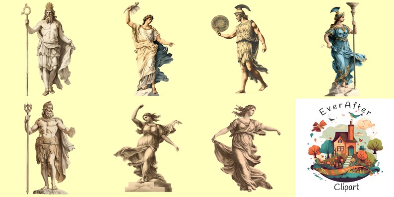 Vintage Greek Mythology Clipart 25 Images 300 DPI No Background - Etsy