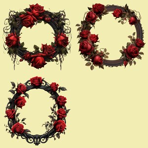 Gothic Rose Frame Clipart 8 Images 300 DPI No Background - Etsy