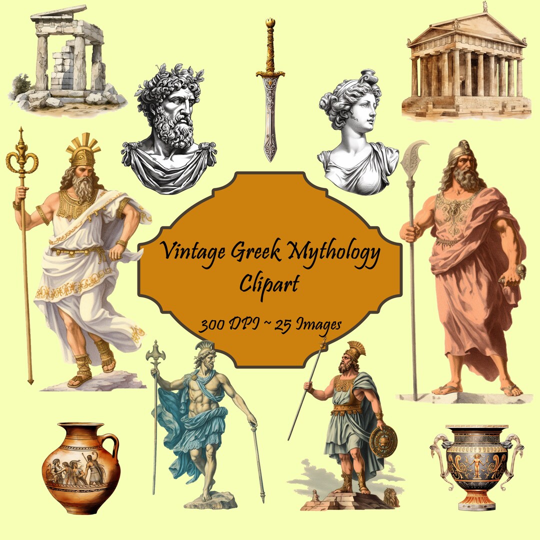 Vintage Greek Mythology Clipart 25 Images 300 DPI No Background - Etsy