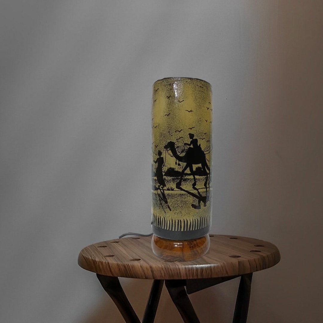 Camel Skin Lamp Glass Shape/hand Painted Lamp/camel Skin Lamp Multan ...
