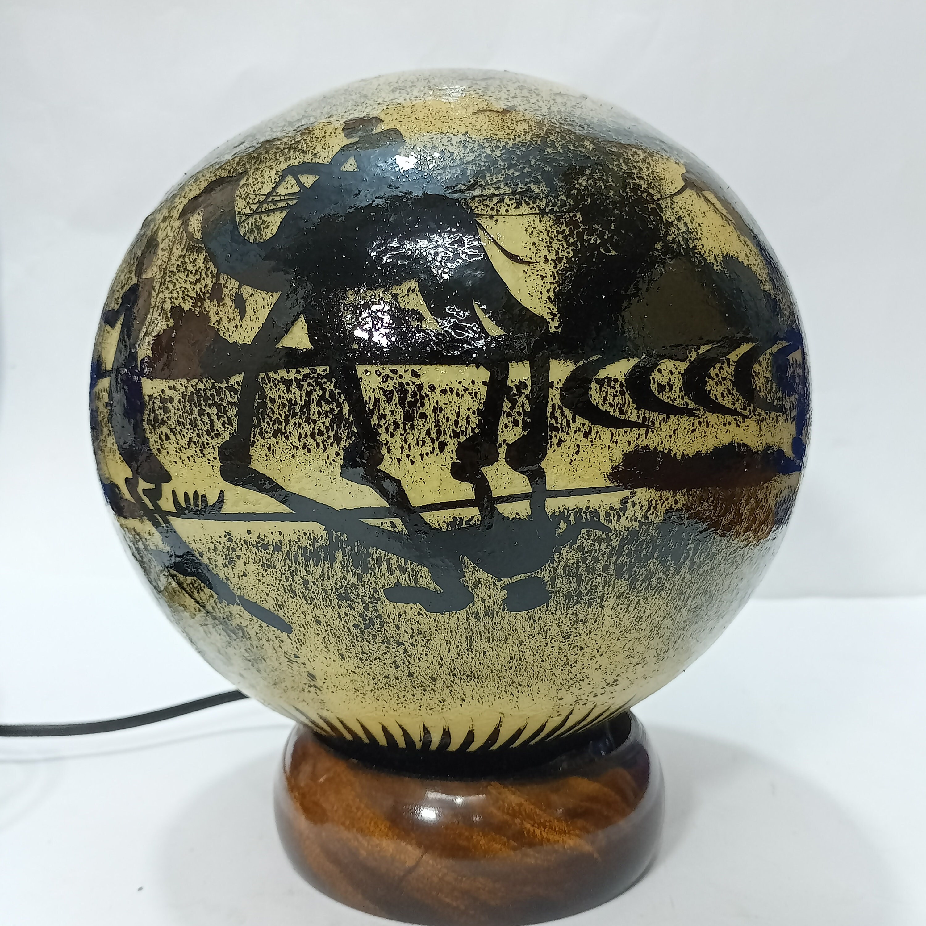 Camel Skin Lamp Round Shape/hand Painted Lamp/camel Skin - Etsy