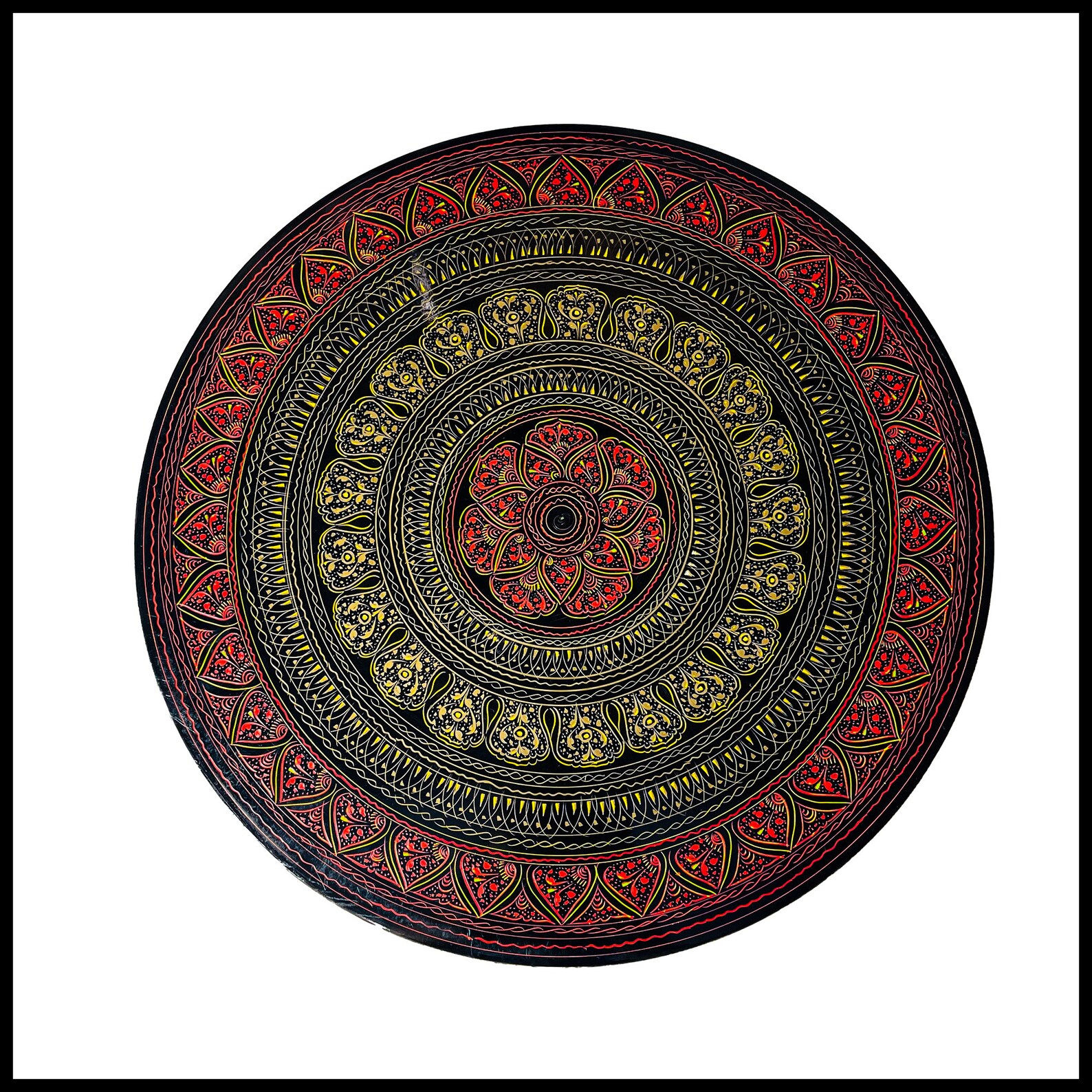 Naqsheen Coffee Table/wooden Round Table/wooden Portable Table ...
