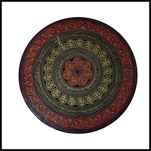 Naqsheen Coffee Table/wooden Round Table/wooden Portable Table ...