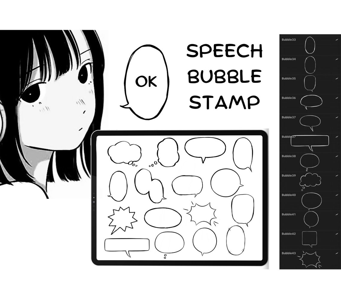 200 Manga Brush Kit, Manga Brush Procreate, Comic Ink Procreate, Manga ...