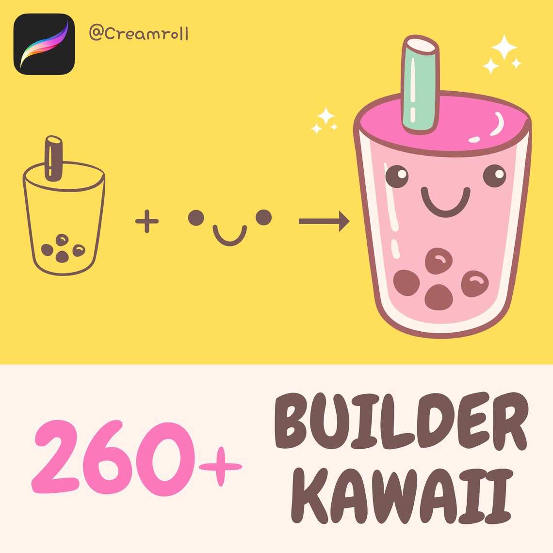 200 Kawaii Stamps for Procreate, Kawaii Eye Stamp, Japanese Kawaii Art ...