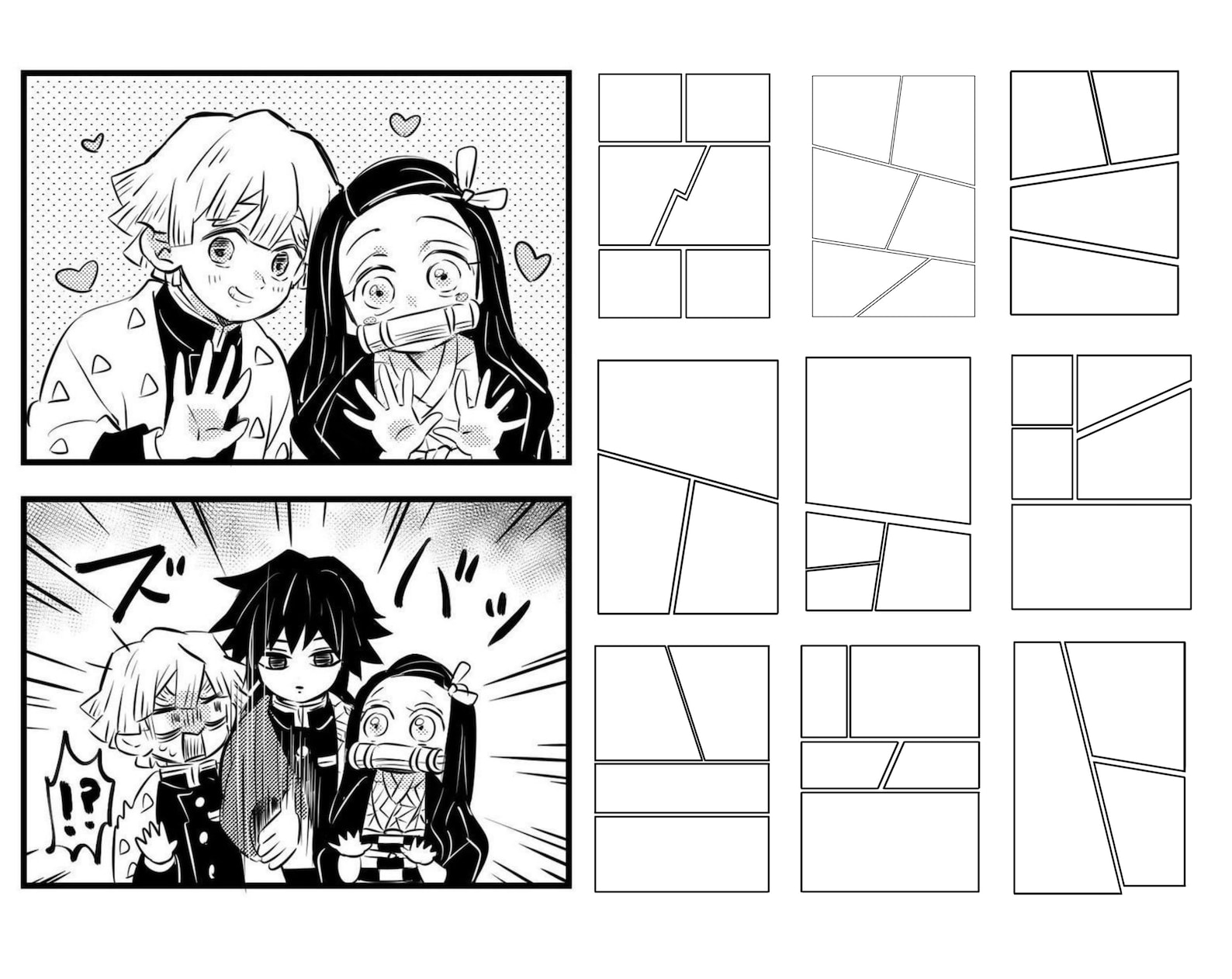 150+ Manga Panel Templates, Comic Storyboard Templates, Managa Panel ...