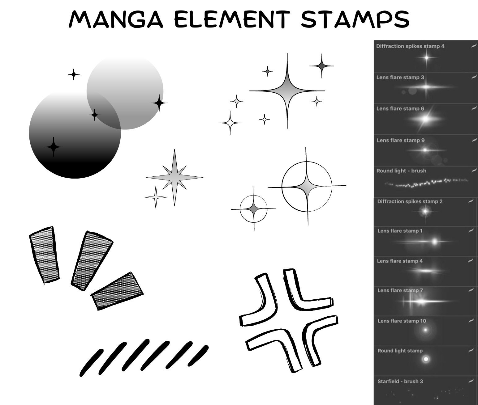 50 Manga Brush Kit, Manga Brush Procreate, Comic Ink Procreate, Manga ...