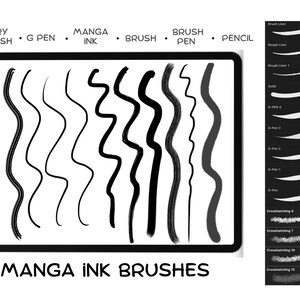 Manga Ink Pack, Manga Liner Brushes, Manga Brush Procreate, Comic Ink ...