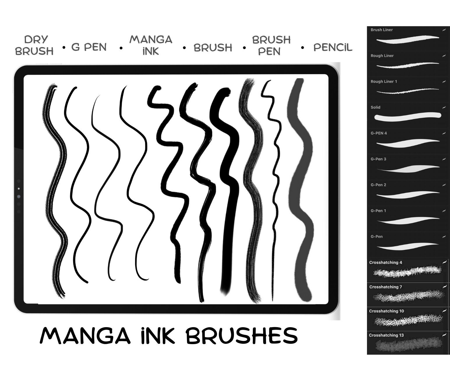 200+ Manga Brush Kit, Manga Brush Procreate, Comic Ink Procreate, Manga ...