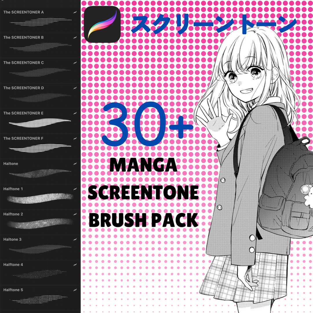Manga Screentone Brush Kit for Procreate, Manga Brush Procreate, Comic ...
