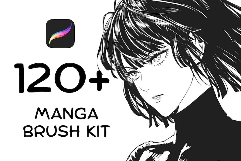 120 Manga Brush Kit, Manga Brush Procreate, Comic Ink Procreate, Manga ...