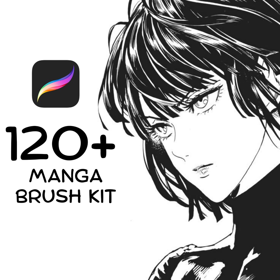 120 Manga Brush Kit, Manga Brush Procreate, Comic Ink Procreate, Manga ...