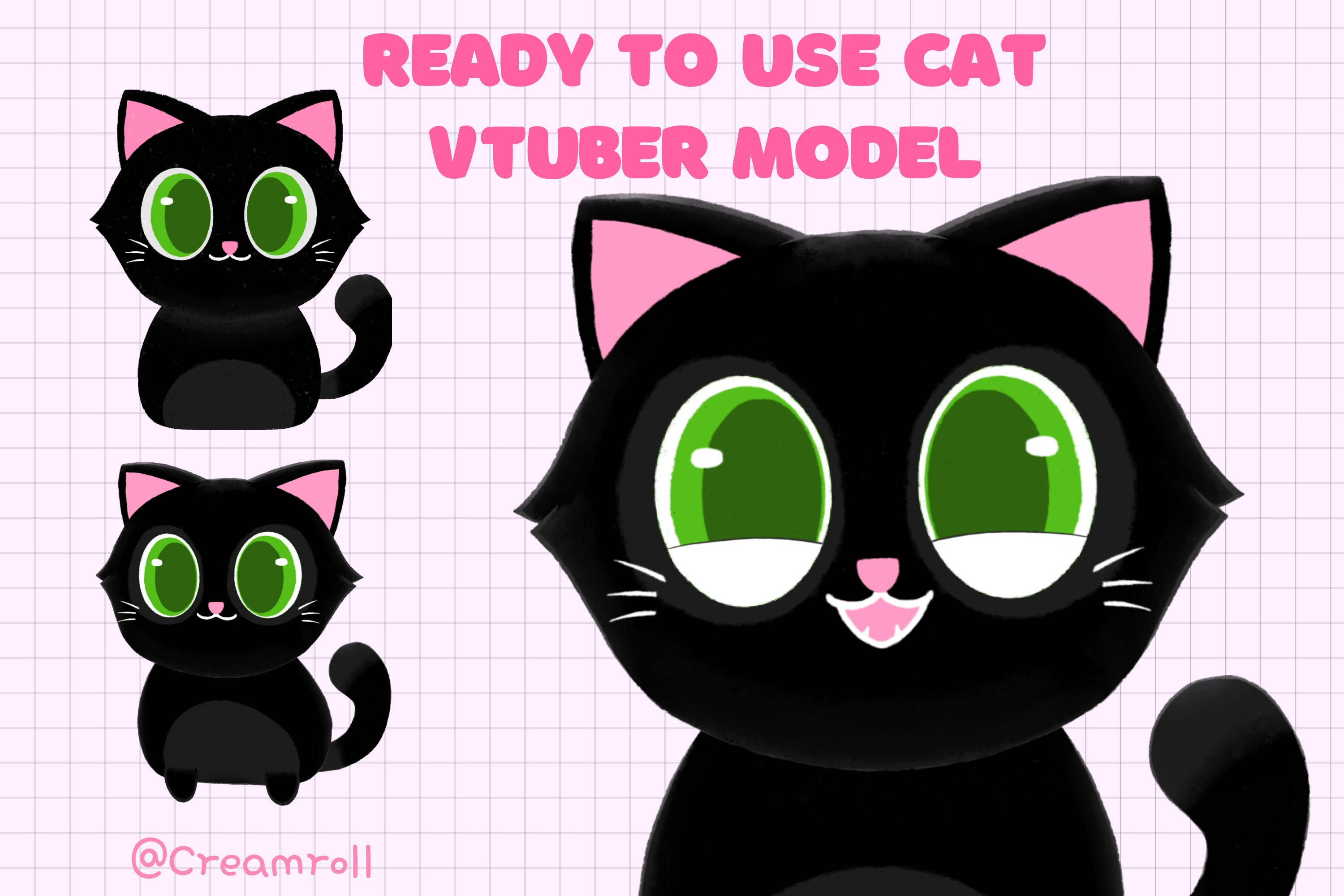 Cat Vtuber Model, Cat Live2d Model Avatar - Etsy