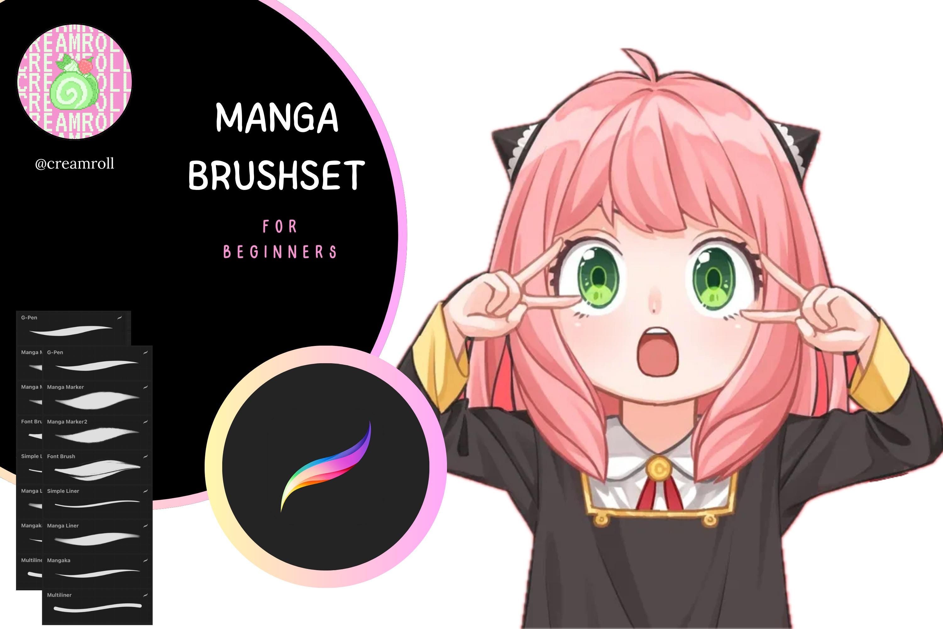 50 Manga Brush Kit, Manga Brush Procreate, Comic Ink Procreate, Manga ...