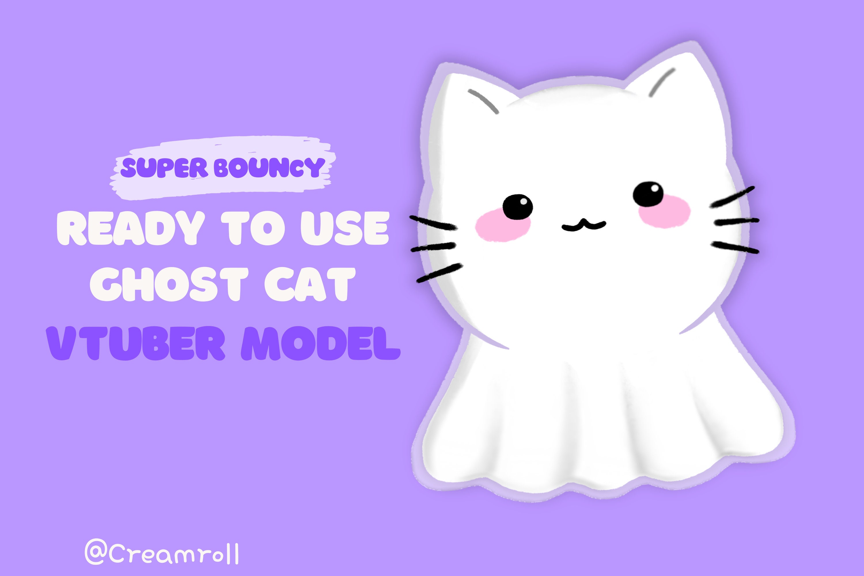 Ghost Cat Vtube Model, Ghost Cat Live2d Model, Halloween Ghost Cat Vtube Model - Etsy