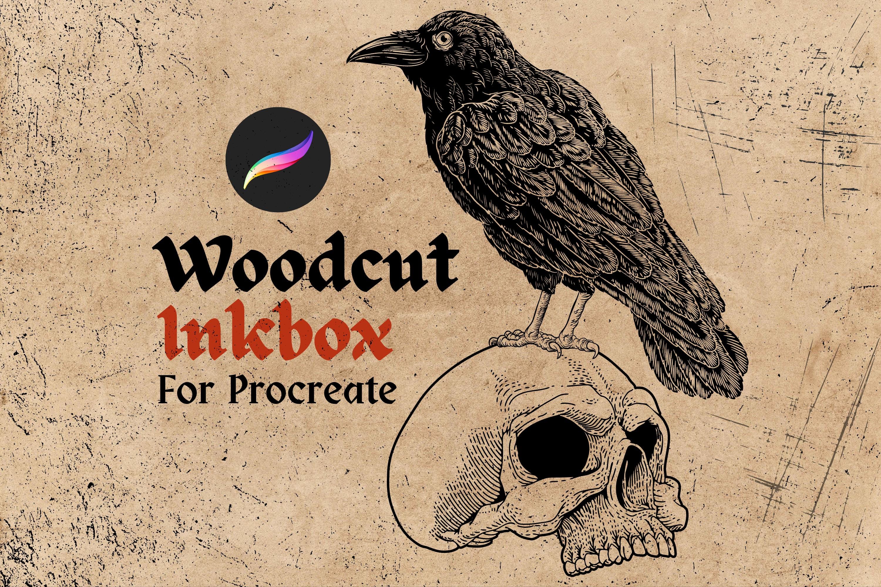 Woodcut Brushes for Procreate, Medieval Style Ink, Engraving Brushes ...