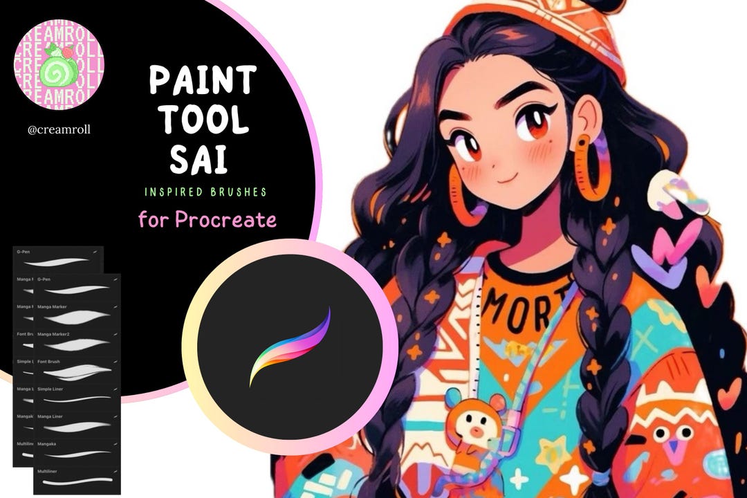 Paint Tool Sai Inspired Brushes for Procreate, Paint Tool Sai Like Brushes for Procreate, 40 Sai ...