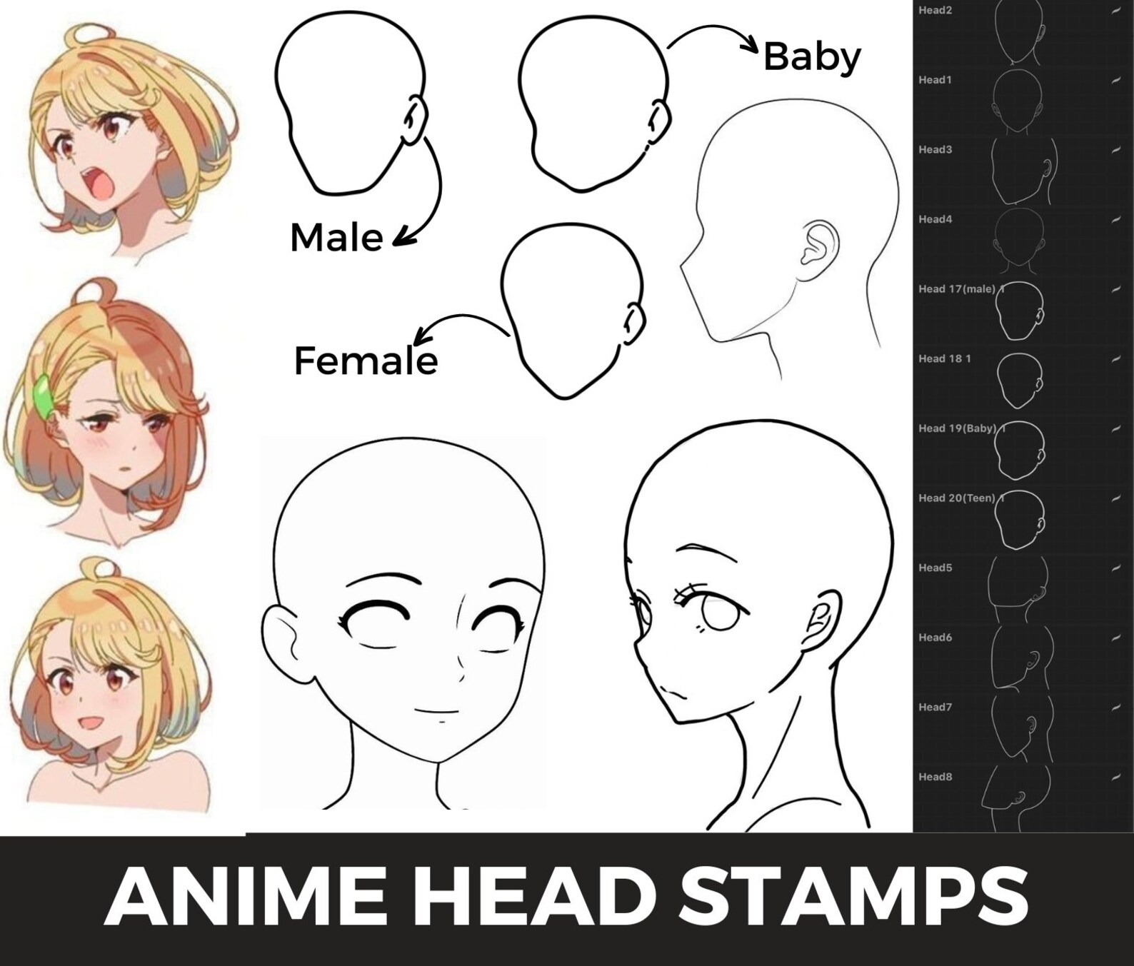 140+ Anime Portrait, Procreate Anime Eye, Anime Head, Anime Procreate ...