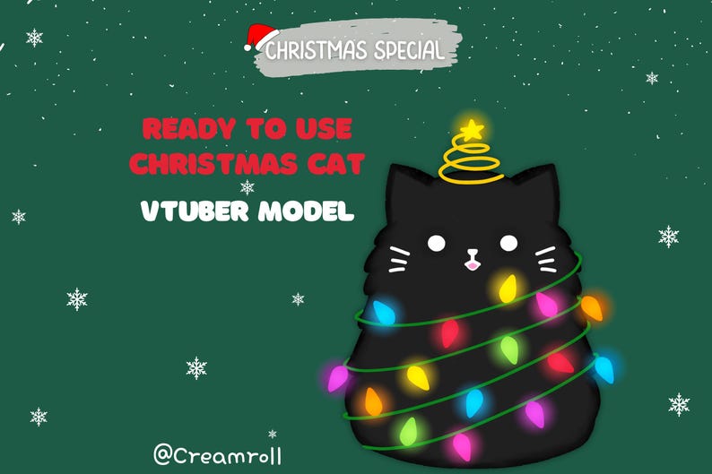 Cat Xmas Tree Vtuber Model, Christmas Tree Cat Vtuber, Christmas Vtuber ...