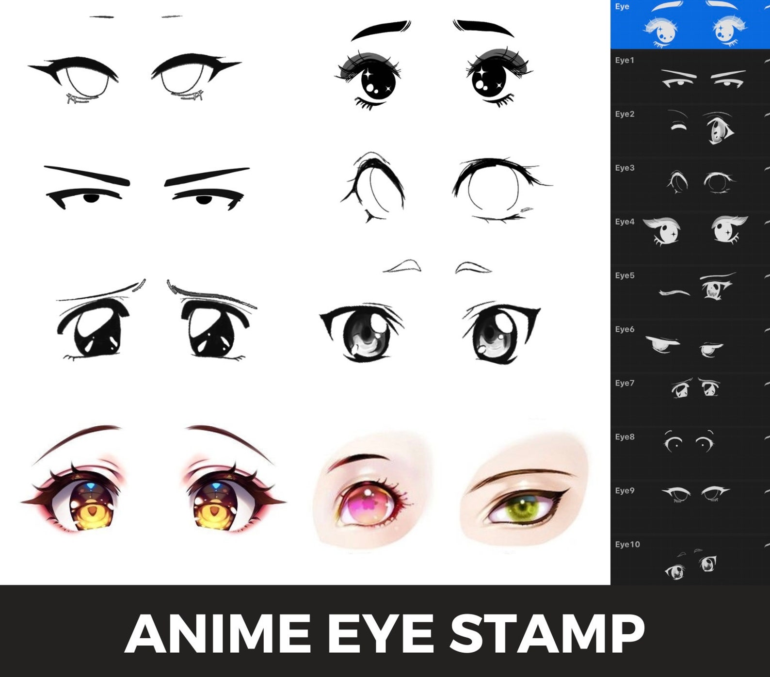 140+ Anime Portrait, Procreate Anime Eye, Anime Head, Anime Procreate ...
