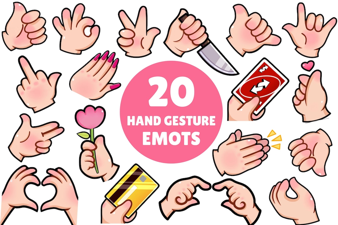 20 Hand Gesture Emote for Twitch and Discord, Hand Gesture Pack Emote ...