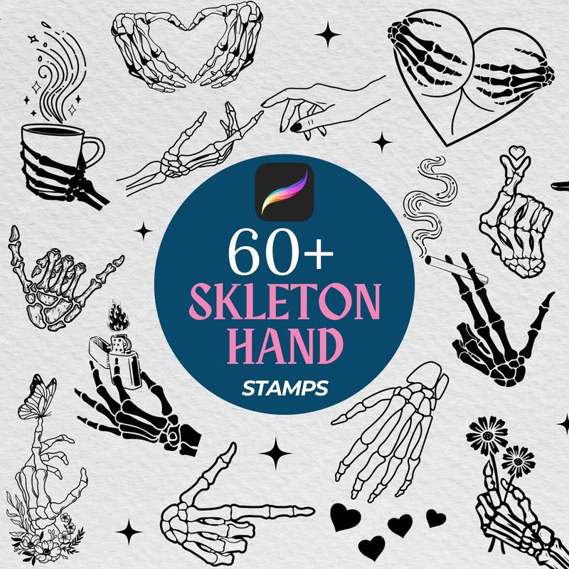 Hand Tattoo Skeleton Stencil - Etsy