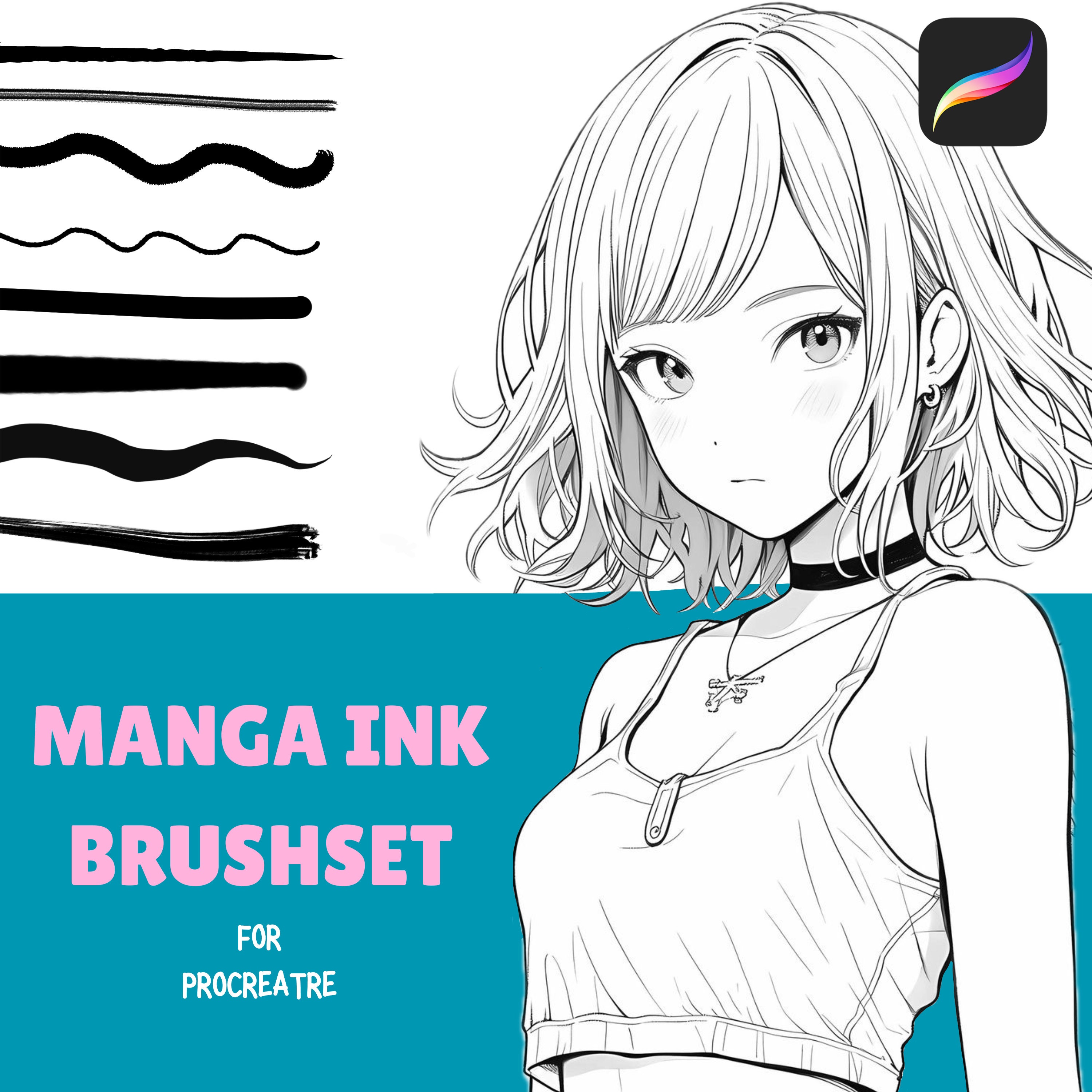 Manga Ink Pack, Manga Liner Brushes, Manga Brush Procreate, Comic Ink ...