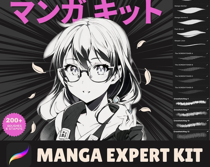 120+ Manga Brush Kit, Manga Brush Procreate, Comic Ink Procreate, Manga ...