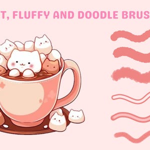 150+ Cute Brushes for Procreate, Kawaii Brushes Kit, Kawaii Stamp ...