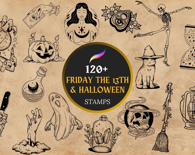 29 Witchy Tattoo Designs Procreate Brushes | Procreate Stamps | Tattoo ...