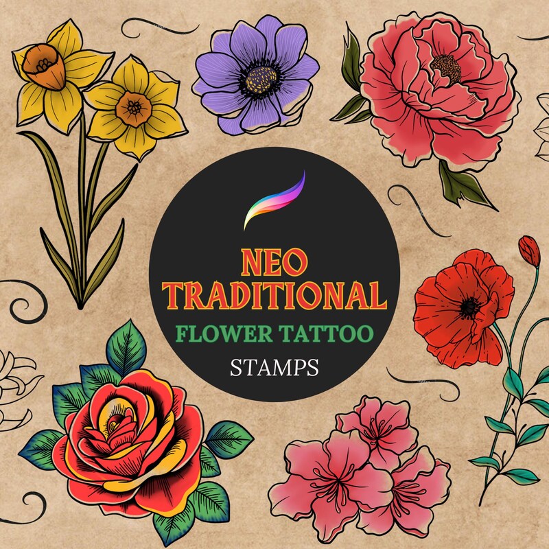 Neo Traditional Rose - Etsy