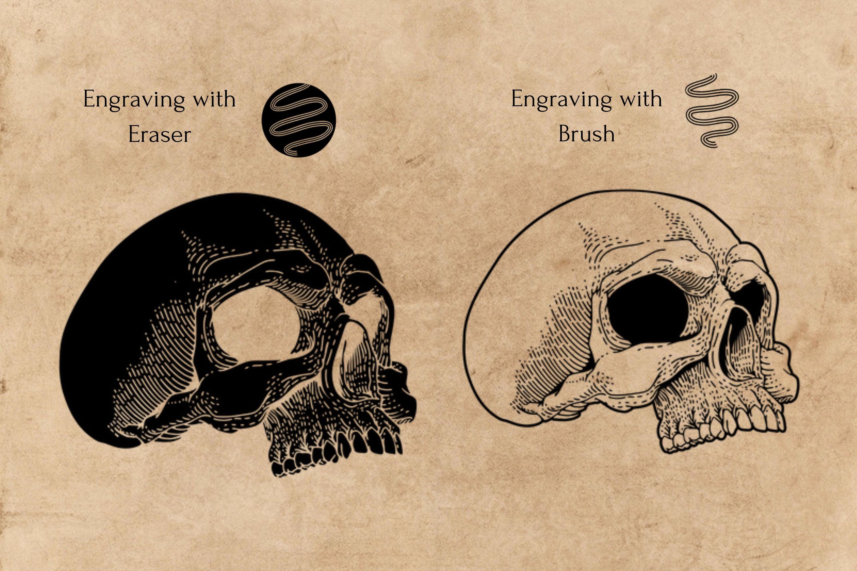 Woodcut Brushes for Procreate, Medieval Style Ink, Engraving Brushes ...