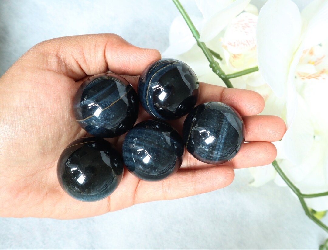 Blue Tiger Eye Sphere 30mm, Hawks Eye Sphere, Metaphysical Gift, Blue ...
