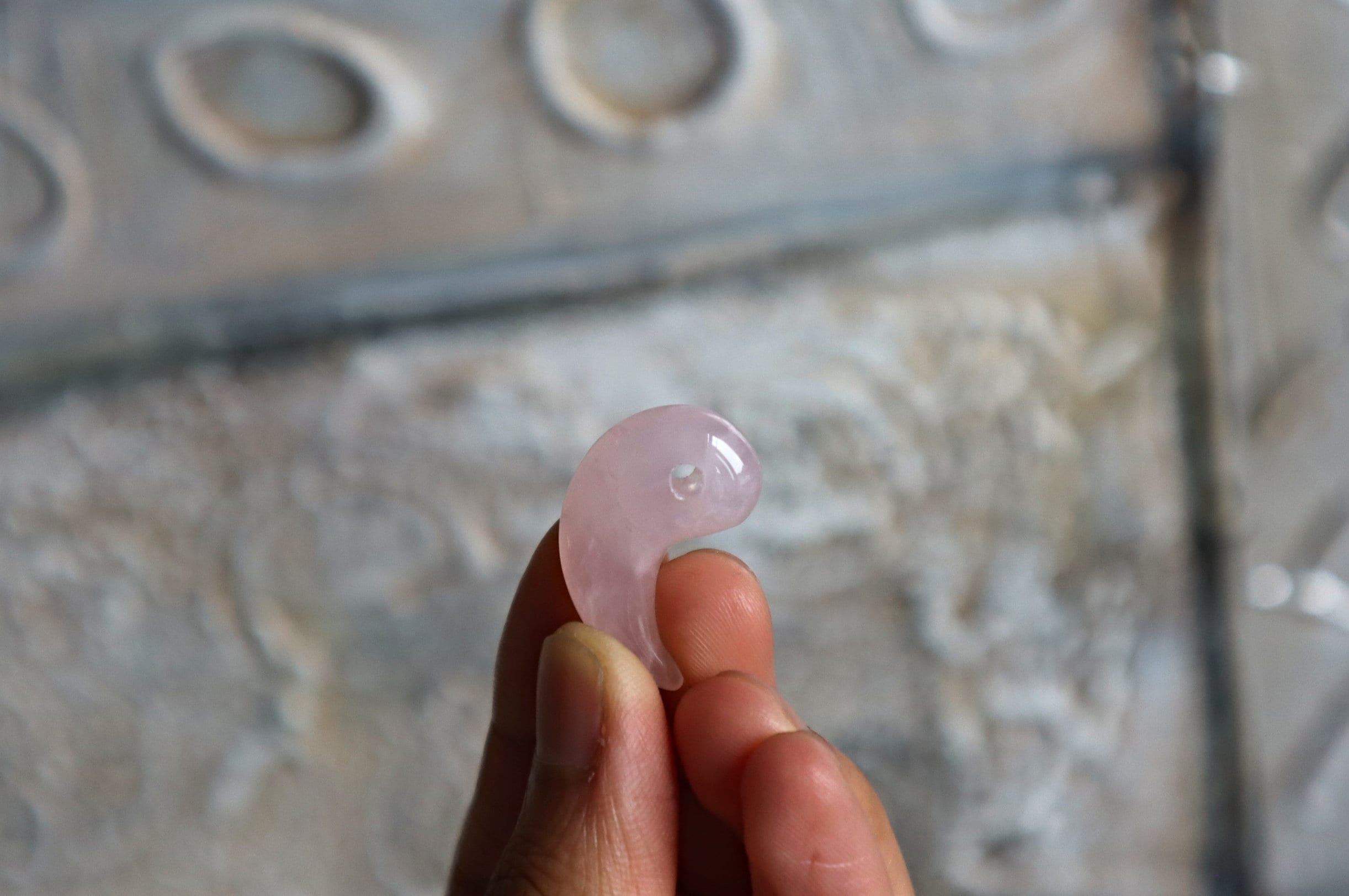Magatama Rose Quartz , Tokonoma Display Accessory, Japanese Magatama ...