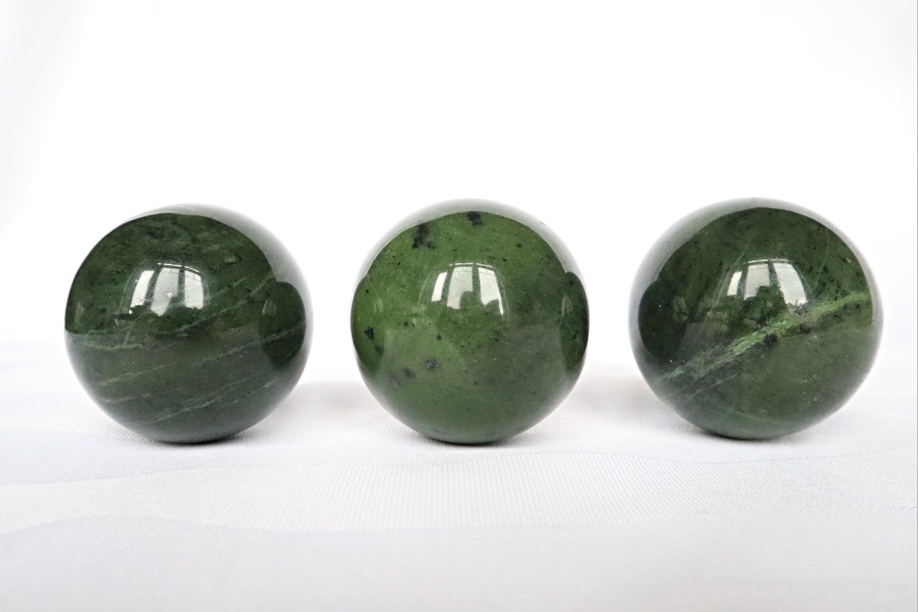 Jade Sphere, Green Canadian Nephrite Jade Sphere for Abundance Lucky Stone - Etsy