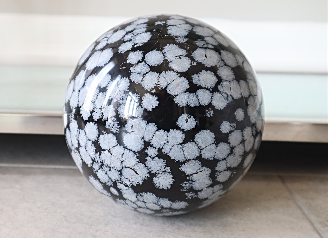 XXL Snowflake Obsidian Sphere 162 Mm 5.7KGS 6.4 Inches 12.5 Lbs Rare ...