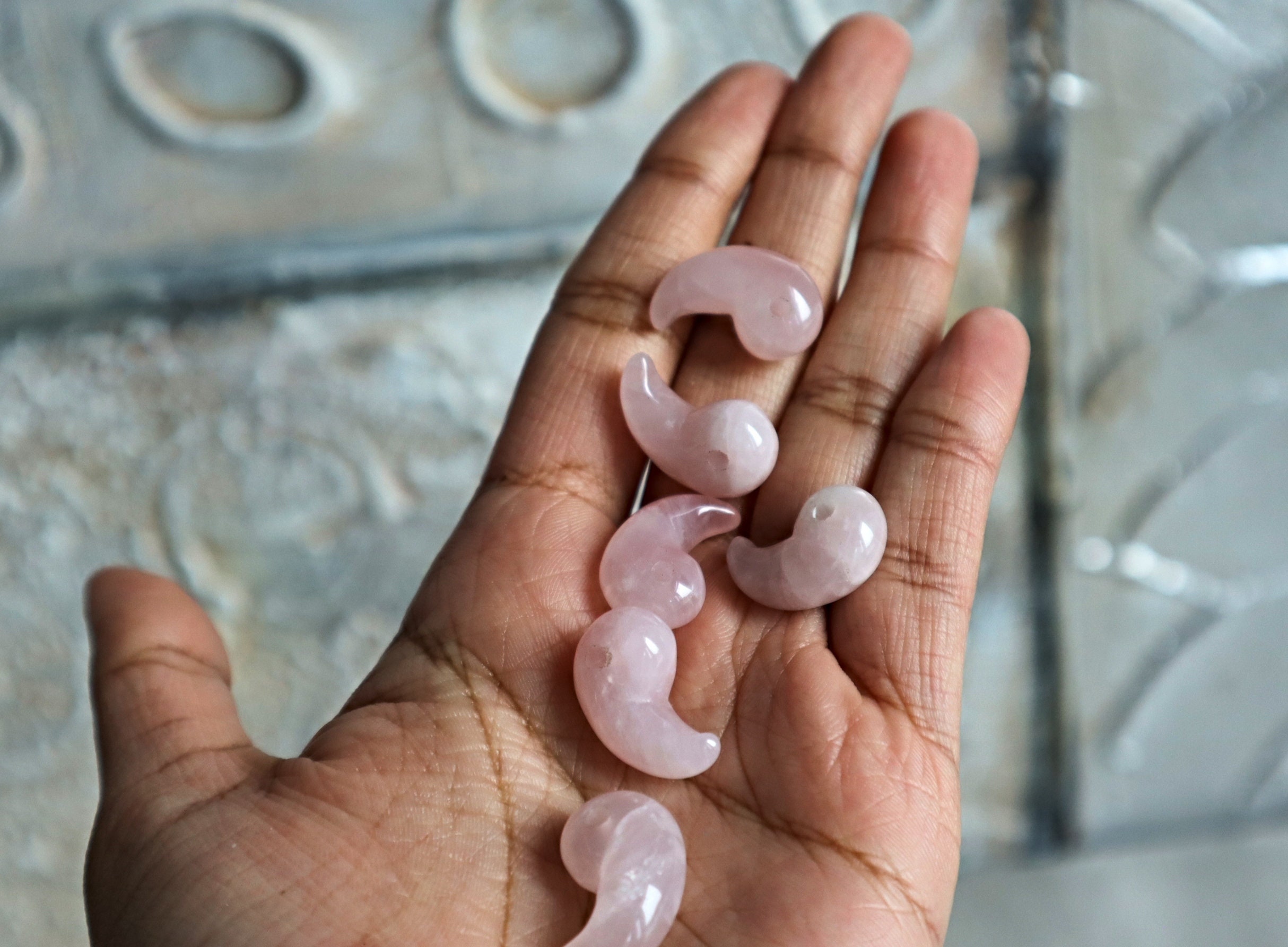 Magatama Rose Quartz , Tokonoma Display Accessory, Japanese Magatama ...