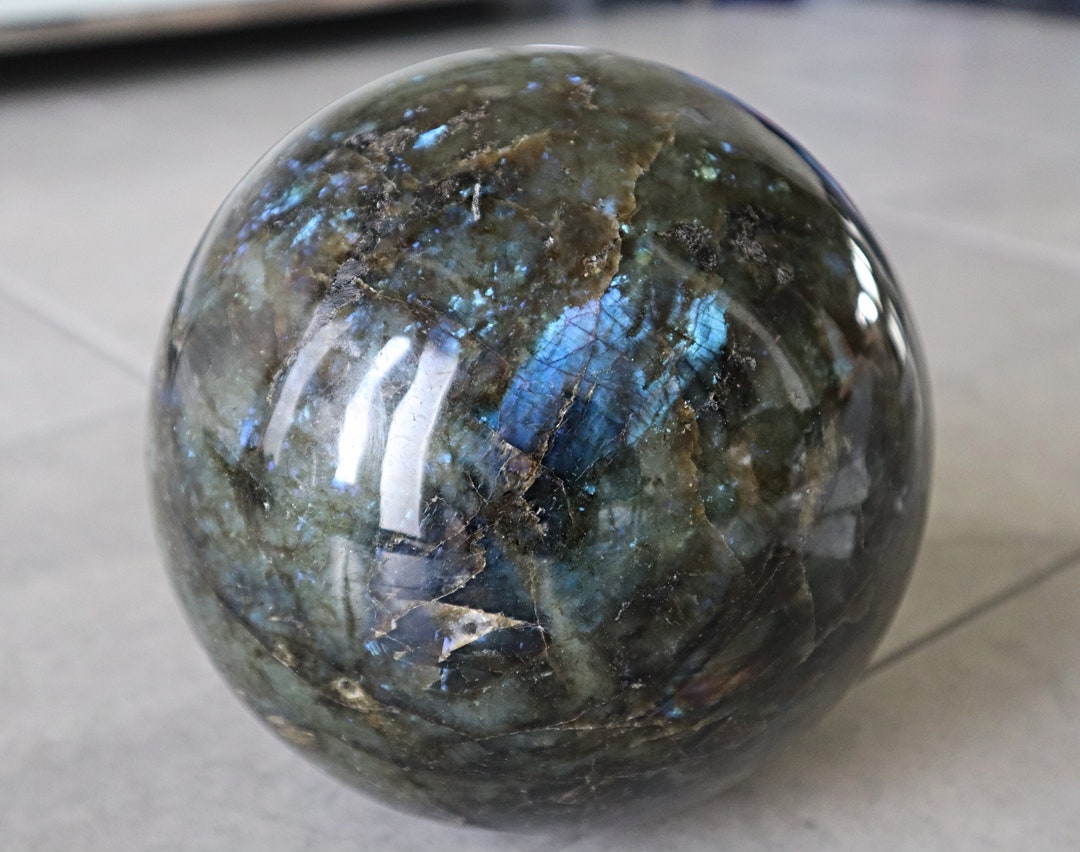 Extra Large Flash Labradorite Sphere: Polished Crystal (165mm, 16.5 Lbs ...