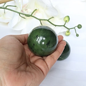 Jade Sphere, Green Canadian Nephrite Jade Sphere for Abundance Lucky Stone - Etsy