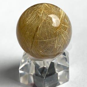 Rutilated Quartz Sphere, Golden Rutile Crystal Ball, 25mm Healing ...