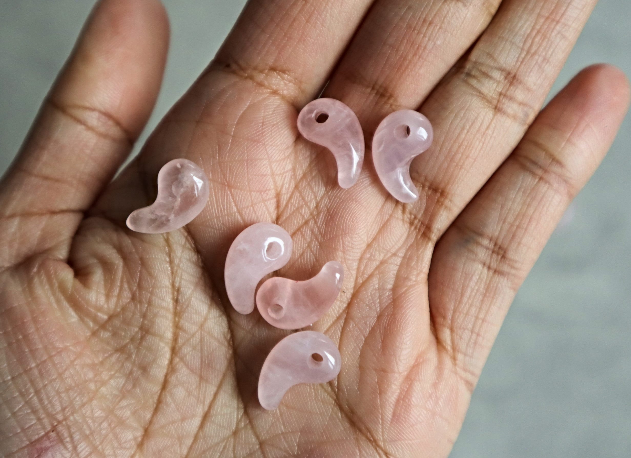 Magatama Rose Quartz , Tokonoma Display Accessory, Japanese Magatama ...