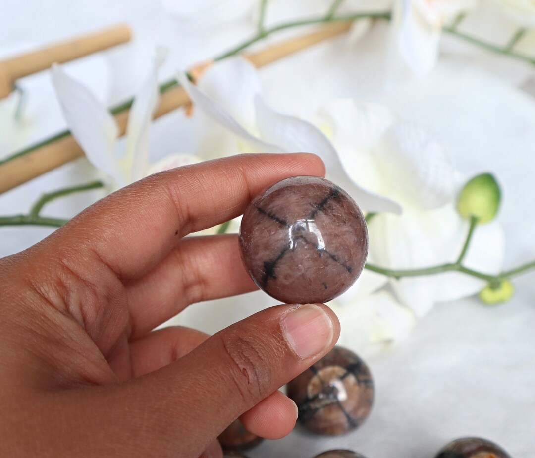 Chiastolite Sphere: Natural Cross Stone, Root Chakra (31mm) - Etsy