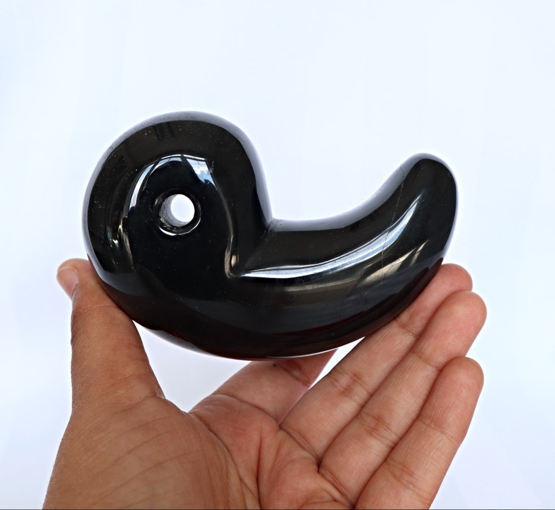 Large Black Onyx Magatama: Japanese Lucky Stone Decor (3.9 Inches) - Etsy